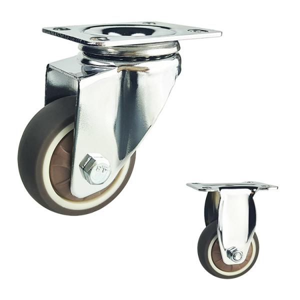 Quality 75mm TPR Furniture Swivel Casters For Chairs Cabinets for sale