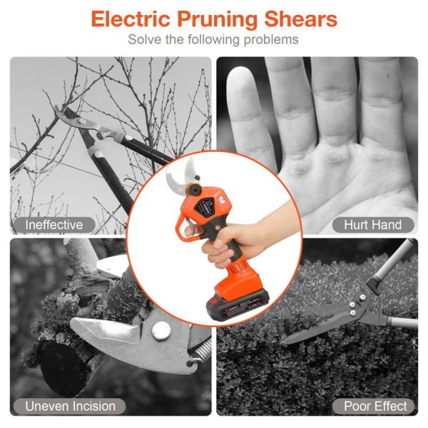 Quality Wireless Electric Cordless Pruning Shears 40mm With 2 Rechargeable Batteries 21V for sale