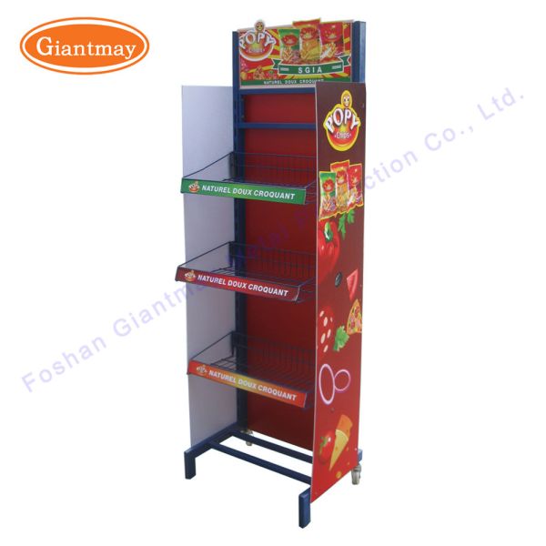 Quality Potato Chips Floor Stand Grocery Bread Retail Display Rack for sale