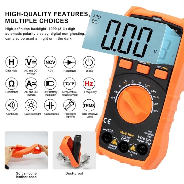 Quality 6000 Counts Industrial True Rms Multimeter With Temperature Backlight for sale