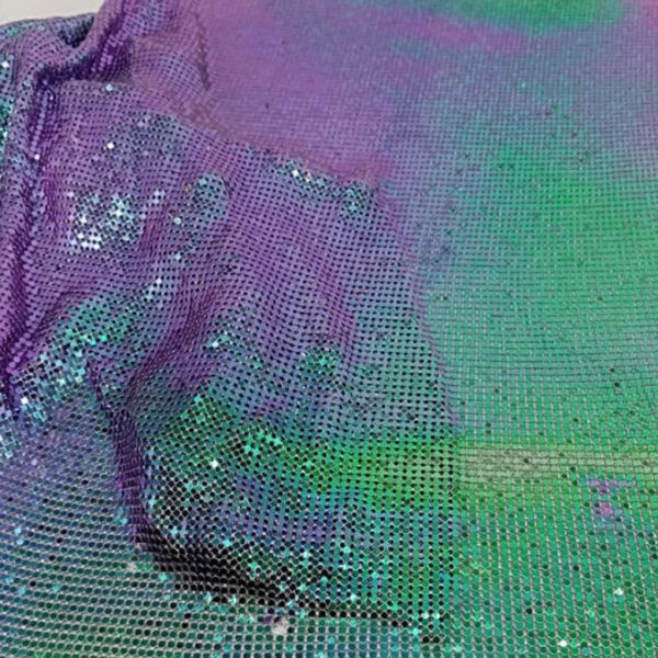 Quality 200gsm Woven Metal Fabric , Round Metallic Sequin Fabric With Shimmer for sale