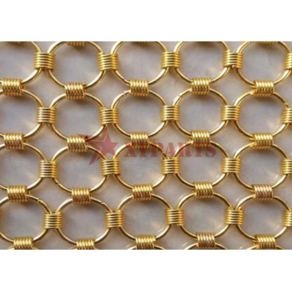 Quality ø2.0*20mm Carbon Steel Ring Mesh Fabric As Divider For Interior Decoration for sale