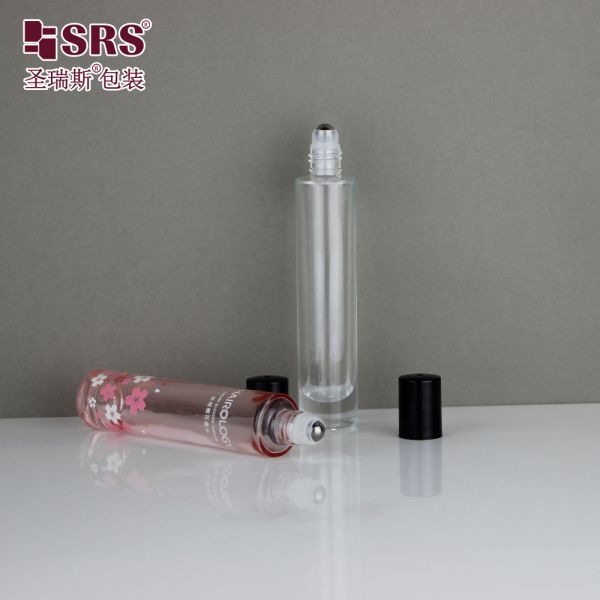 Quality 15ml Luxury Design Glass Roll On Bottle with SUS304 Steel Ball for Perfume and for sale