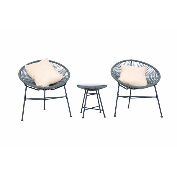 Quality Patio Outdoor Wicker Bistro Table And Chairs Dining Colorful Rattan Acapulco for sale