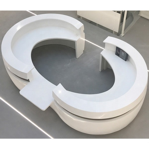 Quality White Repairable NFS Curved Solid Surface Reception Desk Stick Seamless for sale