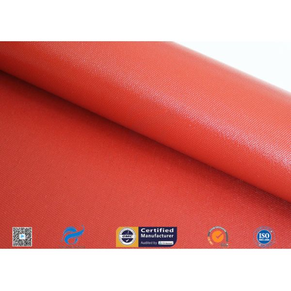 Quality 1mm Bright Red Silicone Coated Fiberglass Cloth For Thermal Insulation Jacket for sale