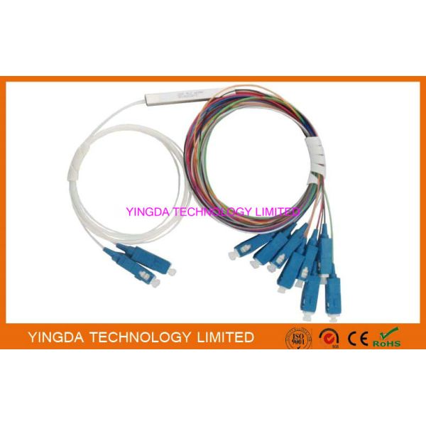 Quality SC/UPC Coupler Fiber Optic PLC Splitter 2X8 900um 9/125um SM 1Meter G657A LSZH for sale