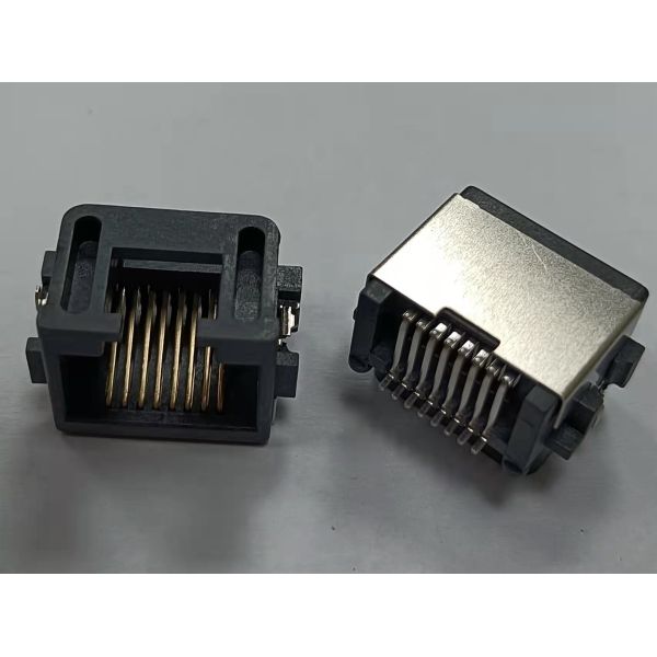 Quality SMT Offset / Overhangs PCB RJ45 Jack , Modular RJ45 PCB Connector for sale
