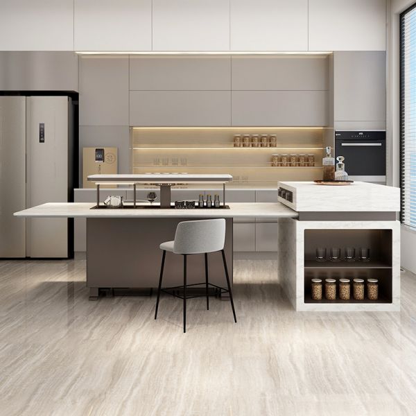 Quality Modern Main Material Aluminum Alloy Dining Table Furniture Marble Table Bar Table Island for sale