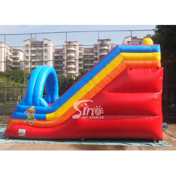 Quality Popular children happy clown inflatable slide with arch full digitally printed for sale