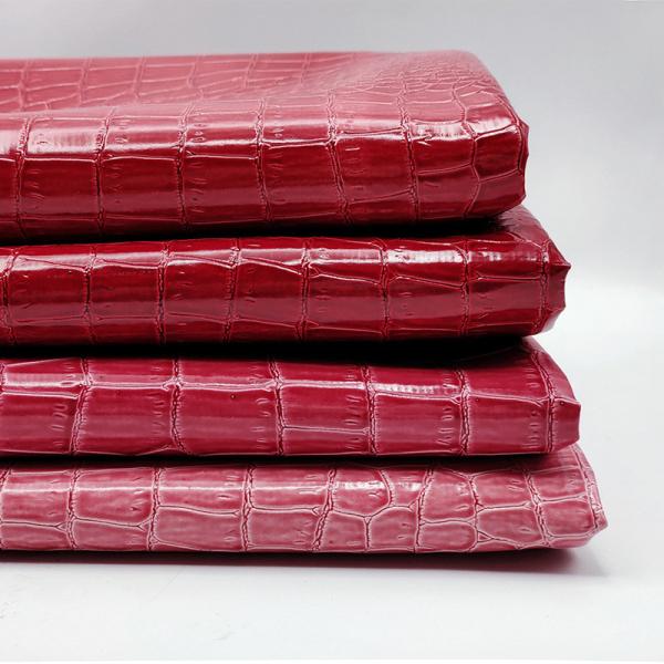 Quality Glossy Crocodile PVC Leather Packaging Box Crocodile Embossed Leather for sale