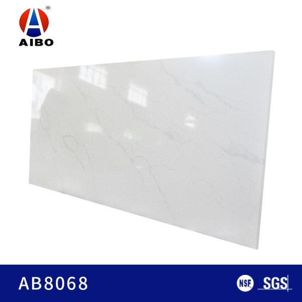 Quality Dazzling 25MM White  Veined Calacatta Kitchen Island Quartz Table Top for sale