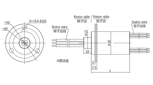 m300 series M300 Series High Current Capsule Slip Ring slip ring Drawing 