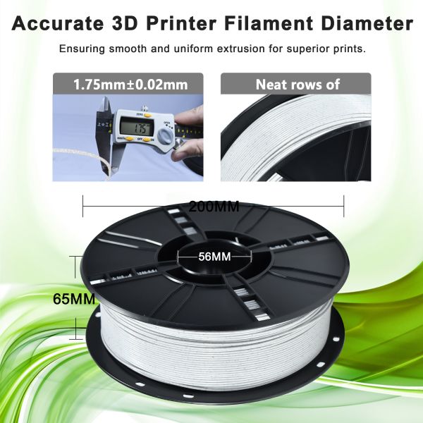 Quality 3D Printer Filament White Marble PLA 1.75mm For High Precision Printing for sale