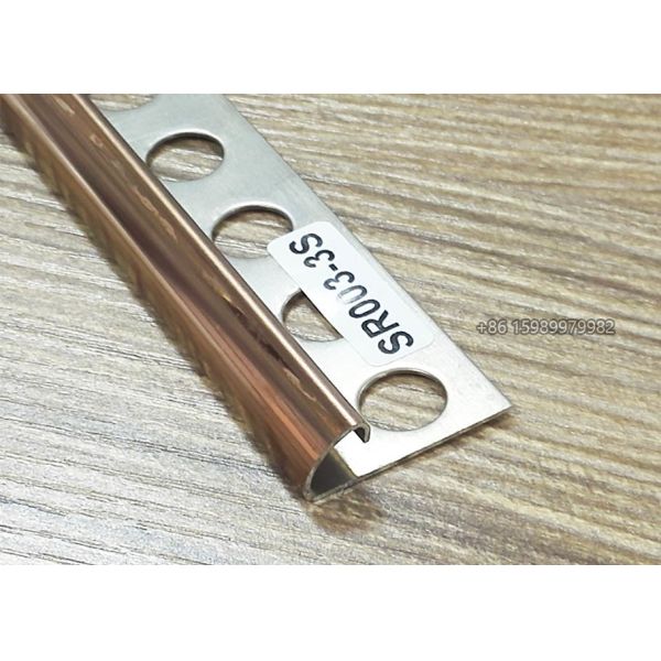 Quality Gold Mirror Stainless Steel Tile Trim 8mm Quarter Round Shaped Trim Moulding for sale