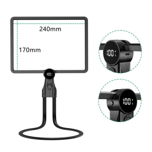 Quality Horizontal Square LED Magnifier with Stepless Dimming, Battery Display, and Magnetic Detachable Lens for Hands-Free Use for sale