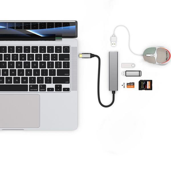 Quality USB3.0 Type C Multi Port 5 In 1 HUB SD TF Card Reader Combo USB Hub OEM Service for sale