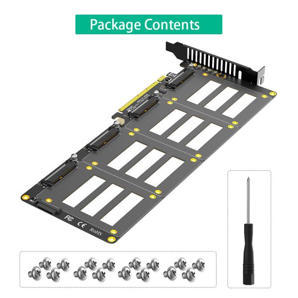 Quality U.2 to PCI-e Riser Adapter PCIe4.0 X16 to 2.5" U.2 (SFF-8639) SSD Expansion Card for sale