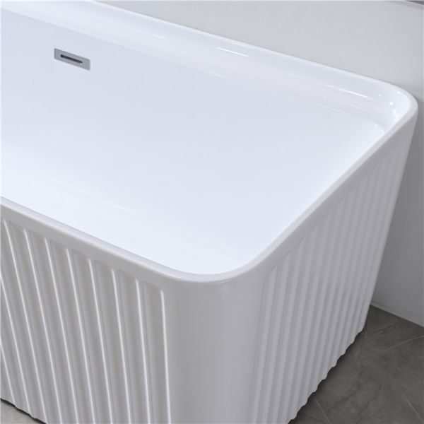 Quality OEM White Freestanding Acrylic Bathtub Soaking 1700mm Rectangular for sale