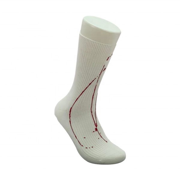 Quality Top Grade Anti Slip White Creativity Print Soft Cotton Long Custom Design Socks for sale