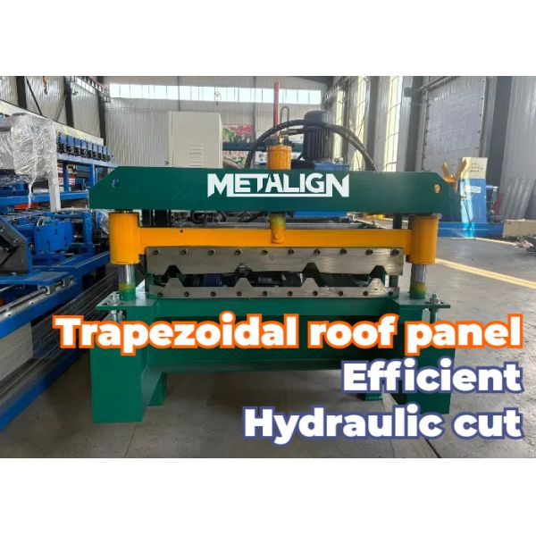 Quality 1250 Trapezoidal Sheet Roll Forming Machine 5.5 Kw 4 Ribs / Water Proof Groove for sale