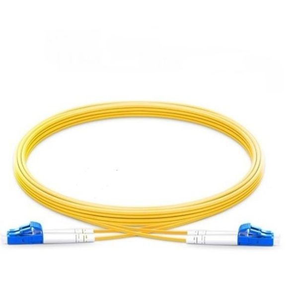Quality 3m Fiber Patch Cord LC UPC Duplex To LC UPC Duplex 2.0mm Yellow Tight Buffered Fiber Cable for sale