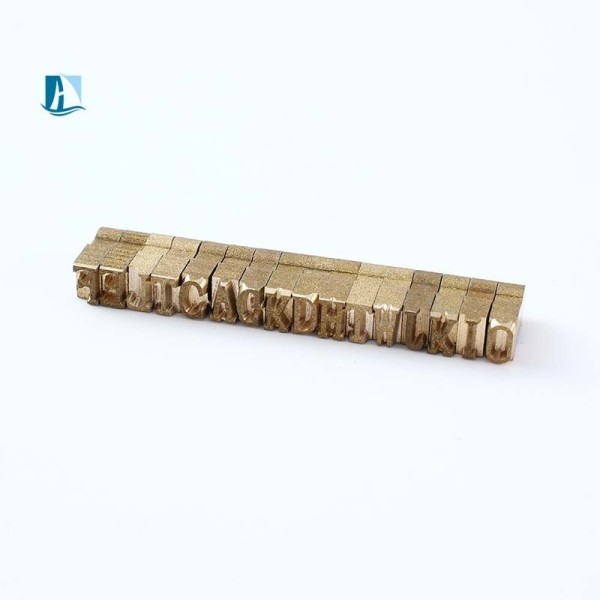 Quality Hot Stamping Machine Accessory Multifunctional 40*40mm Brass Letters for Sharp Printing for sale