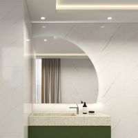 Quality High Definition Bathroom Mirror With Lights Mildew Proof Half Moon Backlit for sale