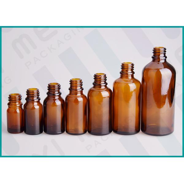 Quality 5ml - 100ml Amber Dropper Bottles , Cosmetic Essential Oil Dropper Bottle for sale