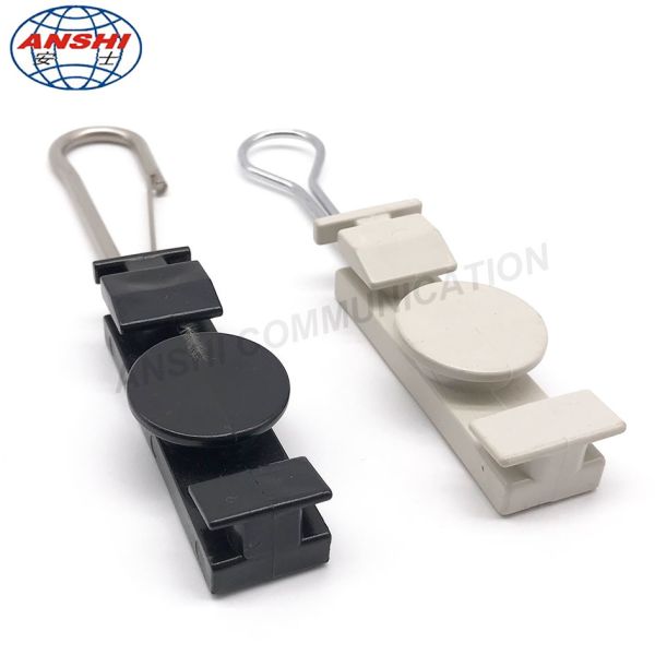Quality FTTH Distribution Box Fiber Cable Accessories ANSHI FTTX S Type Stainless Steel Fasteners Dead End Clamp for sale