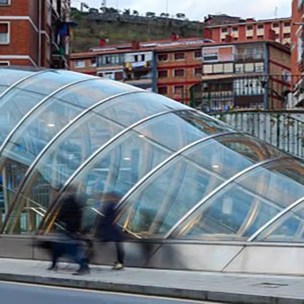 Quality Dark Blue Solar Controlled Low-E Insulating Glass Curved Glass Curtain Wall for sale
