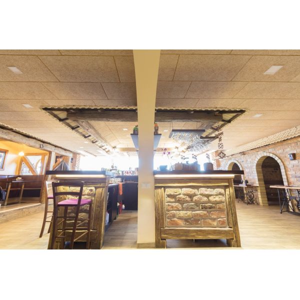 Quality Resturant Ceiling Tile Natural Color Wood Wool Cement Acoustic Panel Soundproofing Board for sale