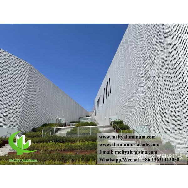 Quality Architectural Perforated Aluminum Facade Panel with PVDF Super Durable Coating and Customizable RAL Colors Using CNC Laser Cutting Technology for sale