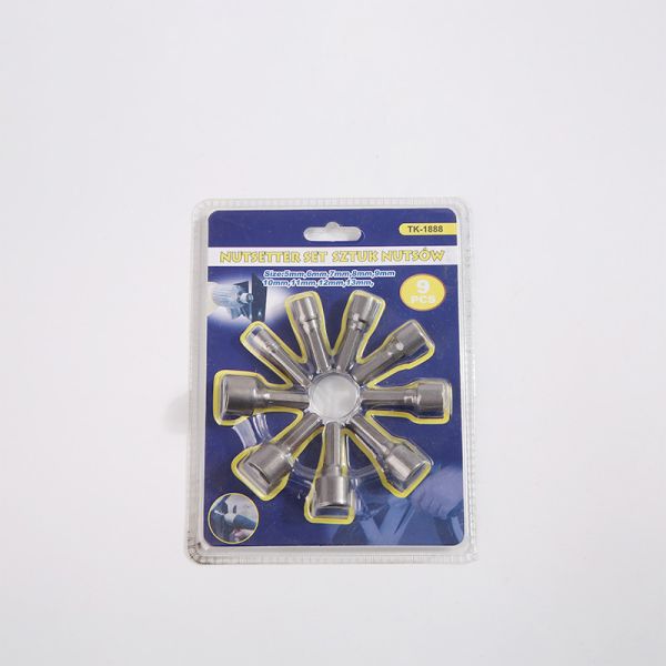 Quality Customized CRV Heated 9 Pcs 5mm Size Impact Nut Driver Set with Blister Pack Not Rated for sale