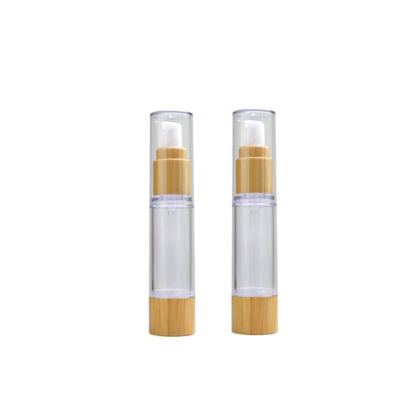 Quality Bamboo Lotion Pump Airless Cosmetic Bottles 100 ML Without Tube for sale