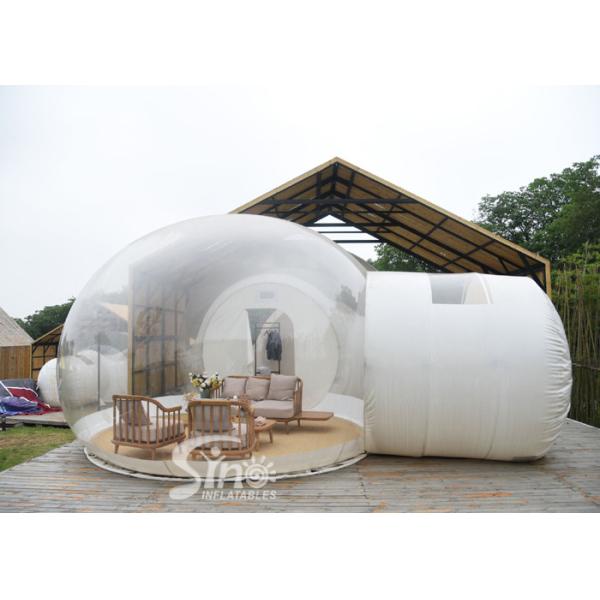 Quality 4m Outdoor Transparent Inflatable Camping Bubble Tent With Frame Tunnel Entrance for sale