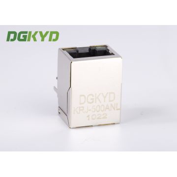 Quality Metal shield Female 1x1 tab down 100base PoE RJ45 Network Jack with Led for Set for sale