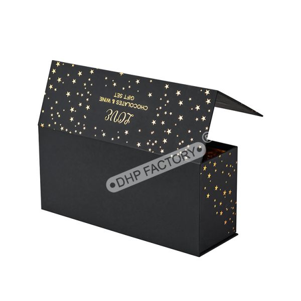 Quality Gold Paper Magnetic Chocolate Box Wine Bottle Packaging Boxes Sophisticated for sale