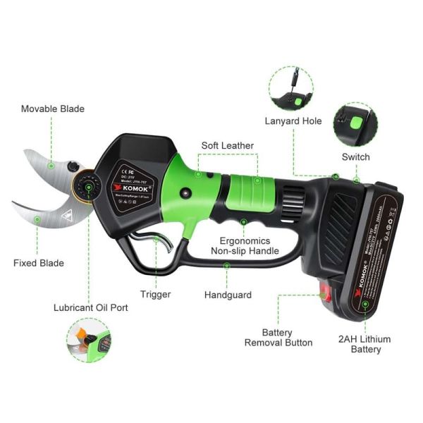 Quality Cordless Battery Operated Pruning Shears 40mm For Precise Trimming for sale