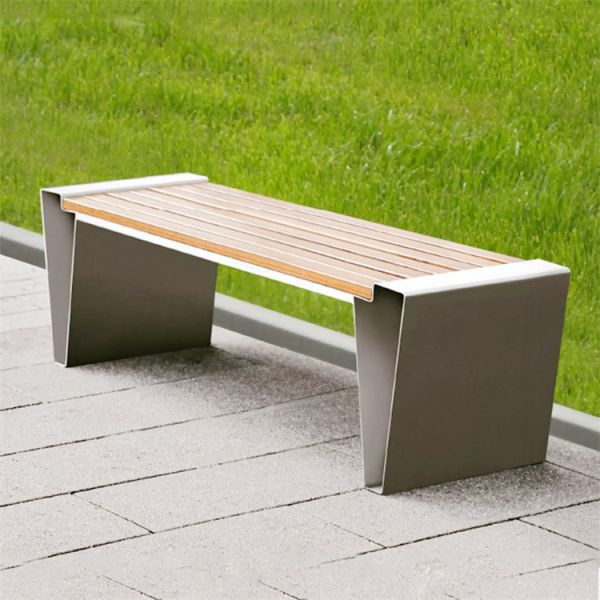 SUS304 Metal And Wooden Bench 1800mm Length Wood Bench Steel Legs from ...