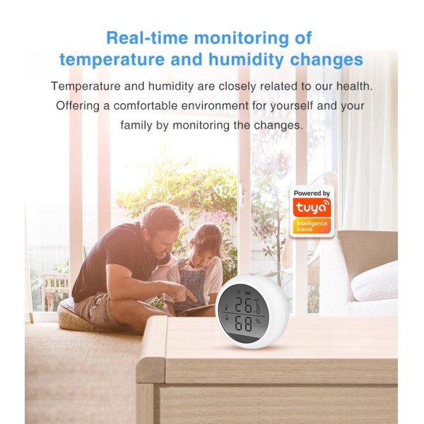 Quality Tuya WIFI Temperature Humidity Sensor Indoor Smart Remote Control With LCD for sale