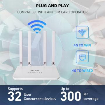 Quality WiFi Wireless 300Mbps LAN WAN Ethernet CPE 4G LTE Router Unlocked Sim Card for sale