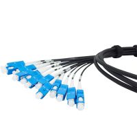 Quality TPU Jacket MPO To SC UPC 12 Core SM Breakout Cable for sale