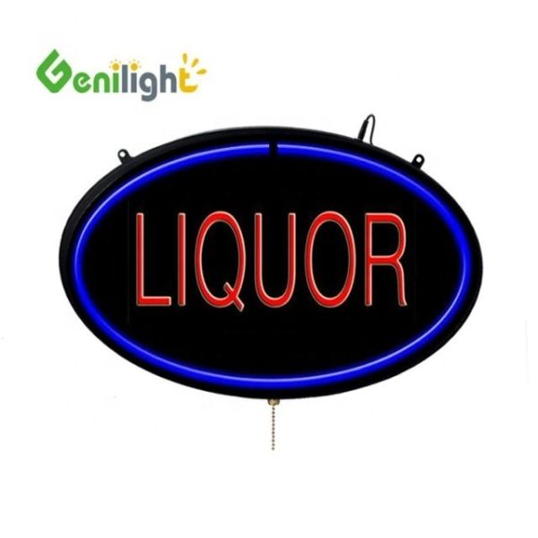 Quality High Pixel Density LIQUOR LED Neon Sign for Shop DC12V Outframe ABS Open-Mold for sale