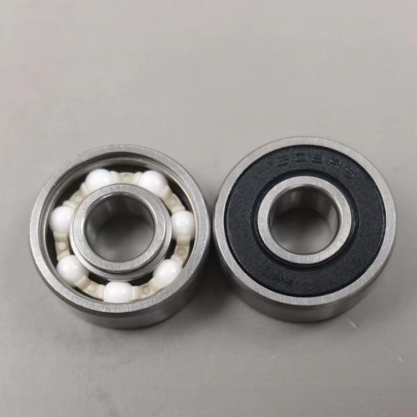 Quality 608-Rs Hybrid Ceramic Ball Bearings Skateboard Black Nylon Cage Single Rubber Seal for sale