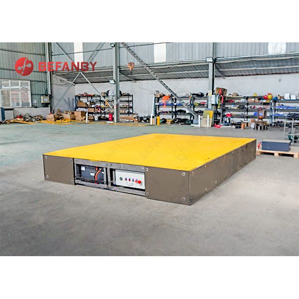 Quality Large Table Industrial Use Flexible Motorized Transfer Trolley On Rail Roads for sale
