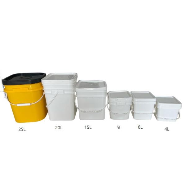 Quality Pet Food 5L 6L 8L 10L Square Plastic Bucket with Lid Recycle for sale