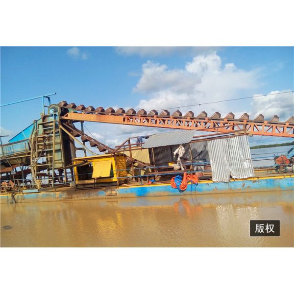 Quality Gold Panning 60CBM/H Bucket Chain Dredger Diamond Gold Mining Ship for sale