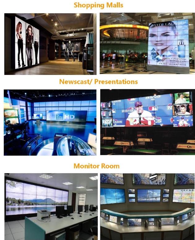Commercial Wall Mounted Digital Signage , LCD Media Wall With High Brightness