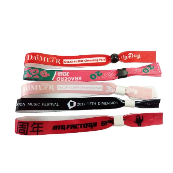 Quality Custom Logo Fabric Festival Wristband for Events Waterproof and Secure Lock for sale